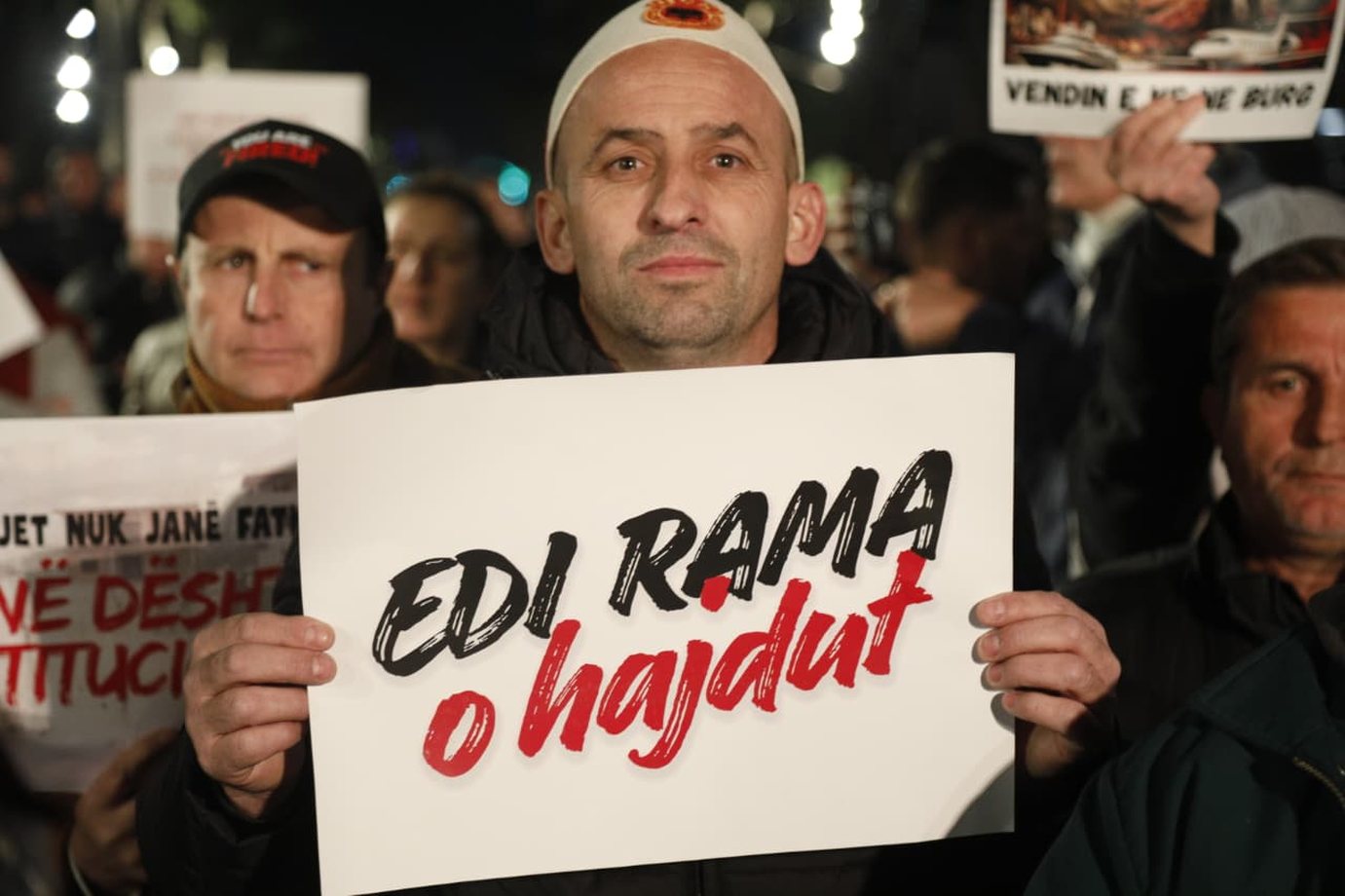 Spicy banners/ Protest in front of the Prime Minister's Office, Lapaj ...