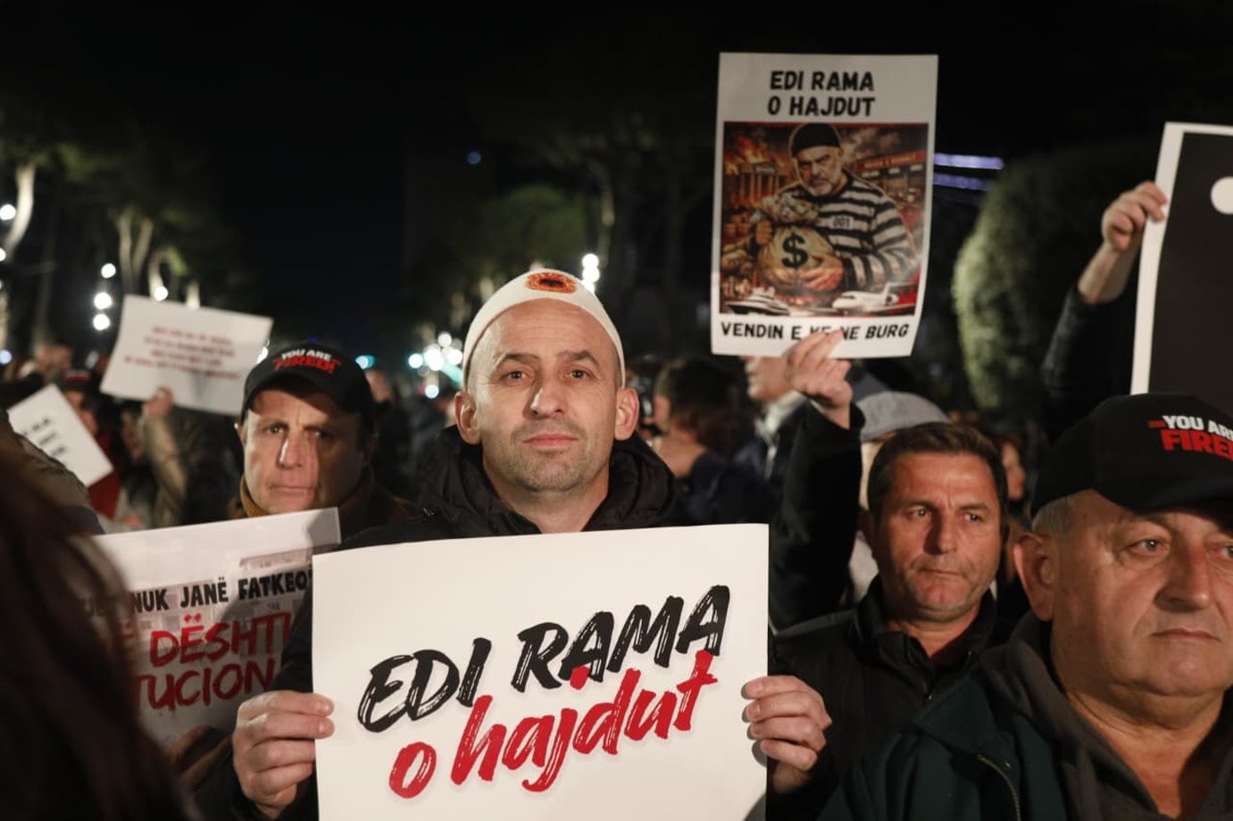 Spicy banners/ Protest in front of the Prime Minister's Office, Lapaj ...