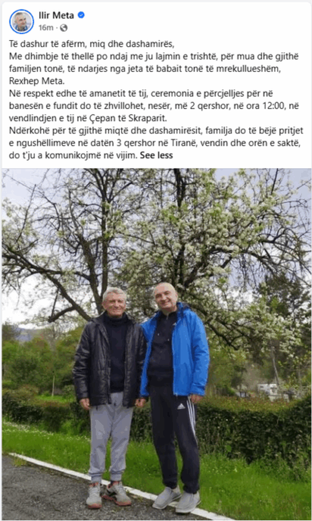 Ndarja nga jeta e babait të tij, Ilir Meta reagon nga qelia